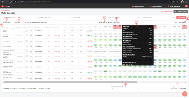 Understanding the PriceLabs Multicalendar