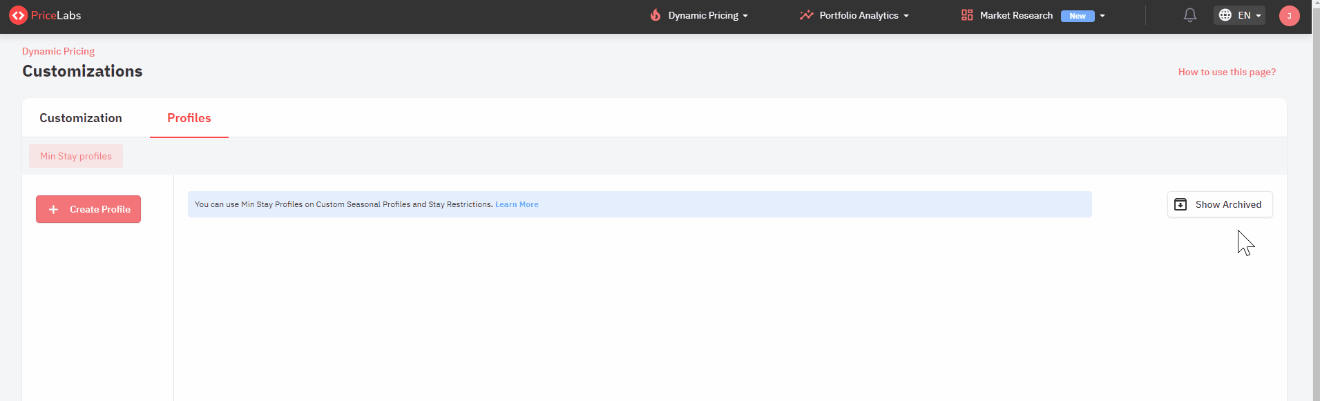 Creating and Using Min Stay Profiles